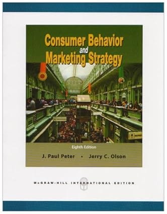Consumer Behavior And Marketing Strategy 8th Edition International Edition 2008 By Peter